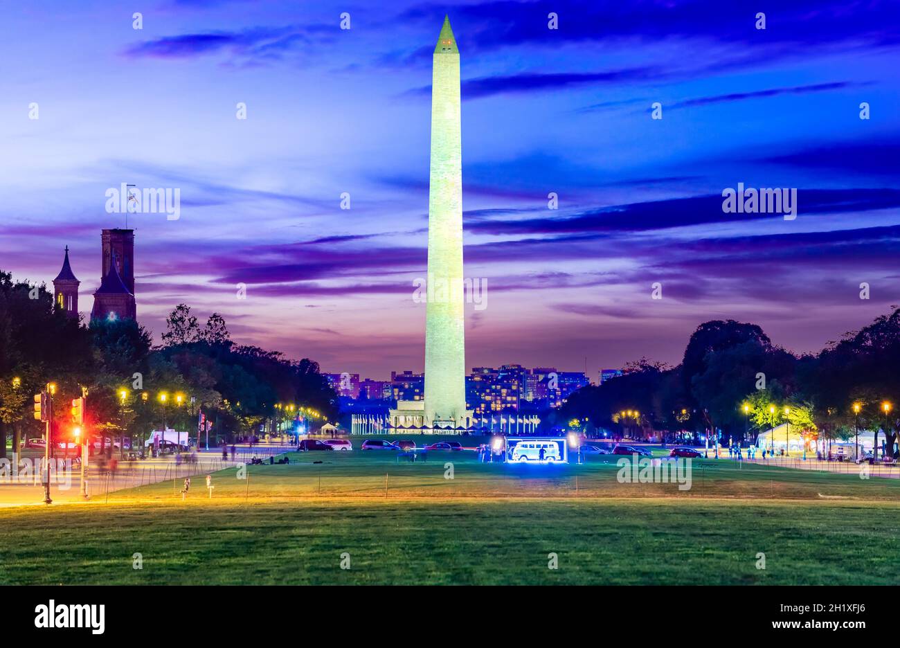 Washington DC, United States. Brilliant sunset skyline, Washington ...