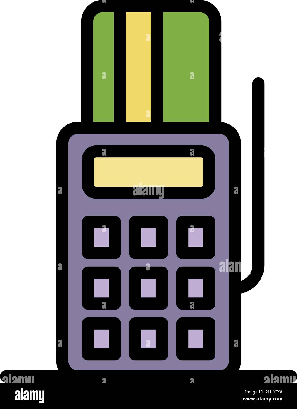 Payment terminal icon. Outline payment terminal vector icon color flat ...