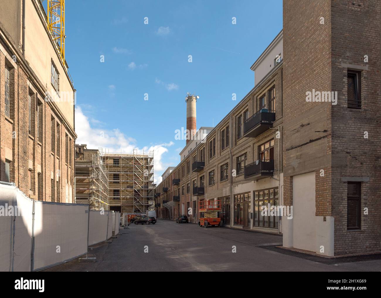 conversion and restoration of an old factory site into apartments Stock ...