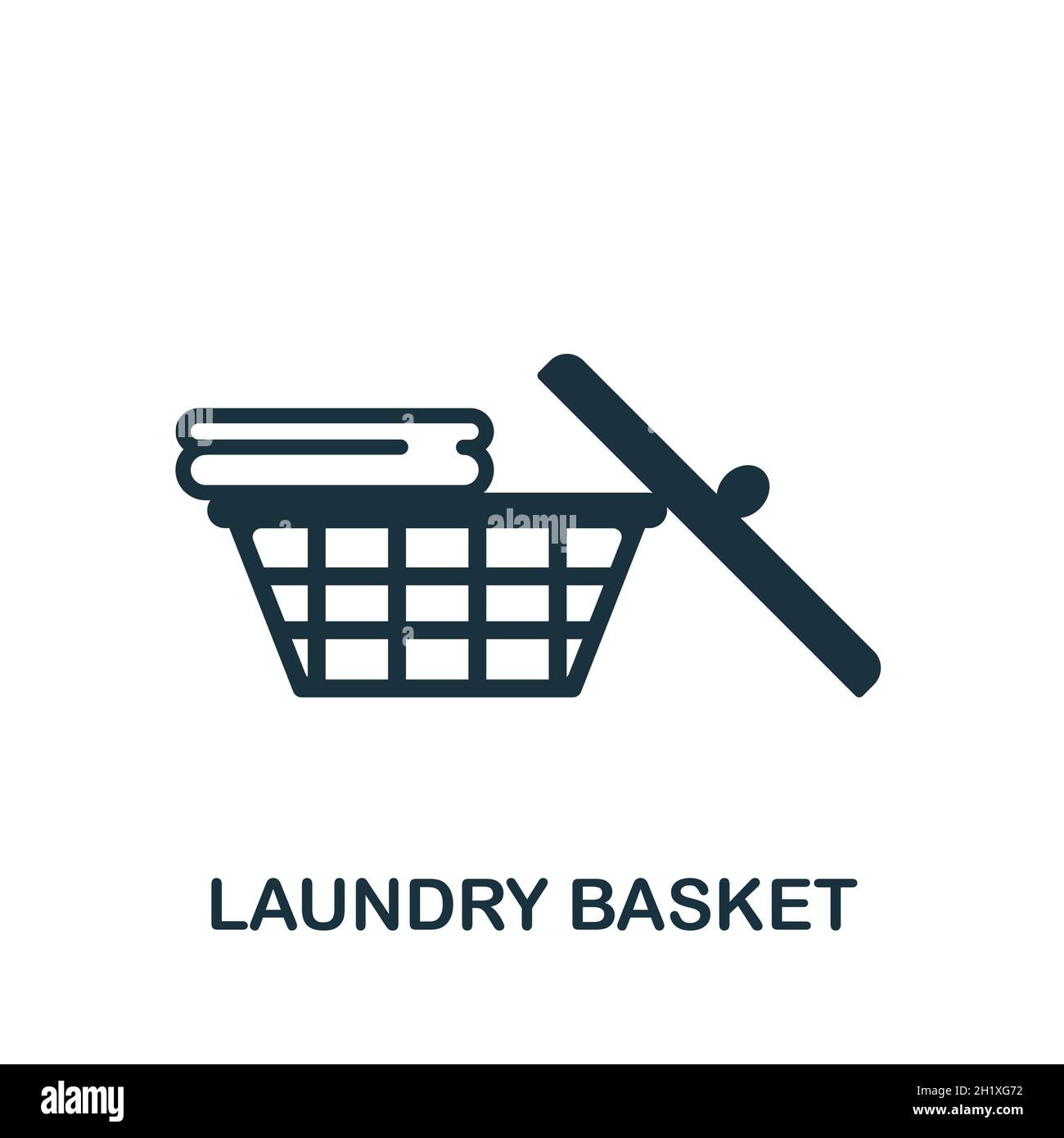 Laundry Basket icon. Monochrome sign from bathroom collection. Creative ...