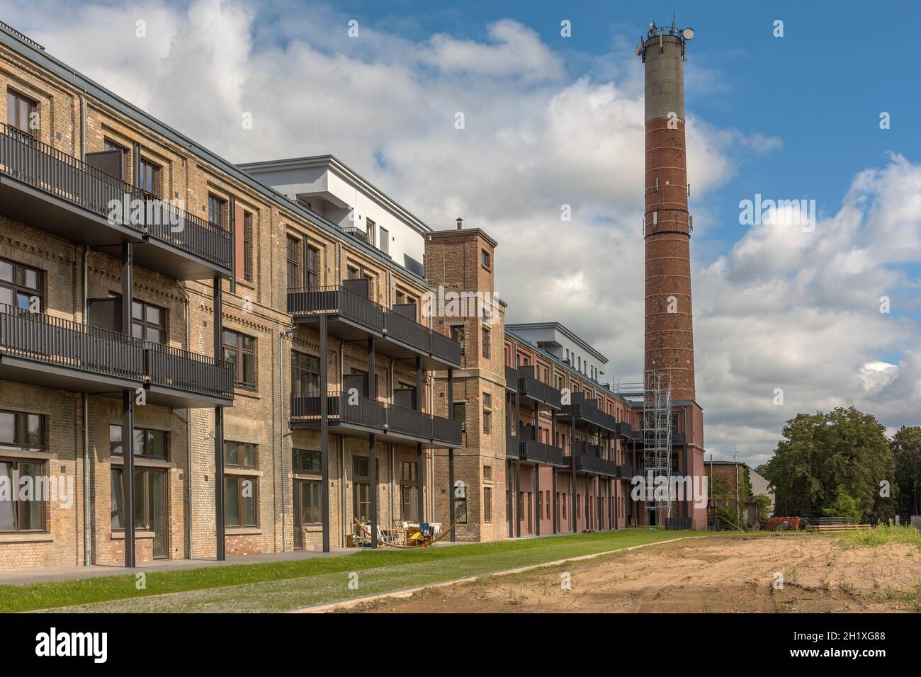 conversion and restoration of an old factory site into apartments Stock ...