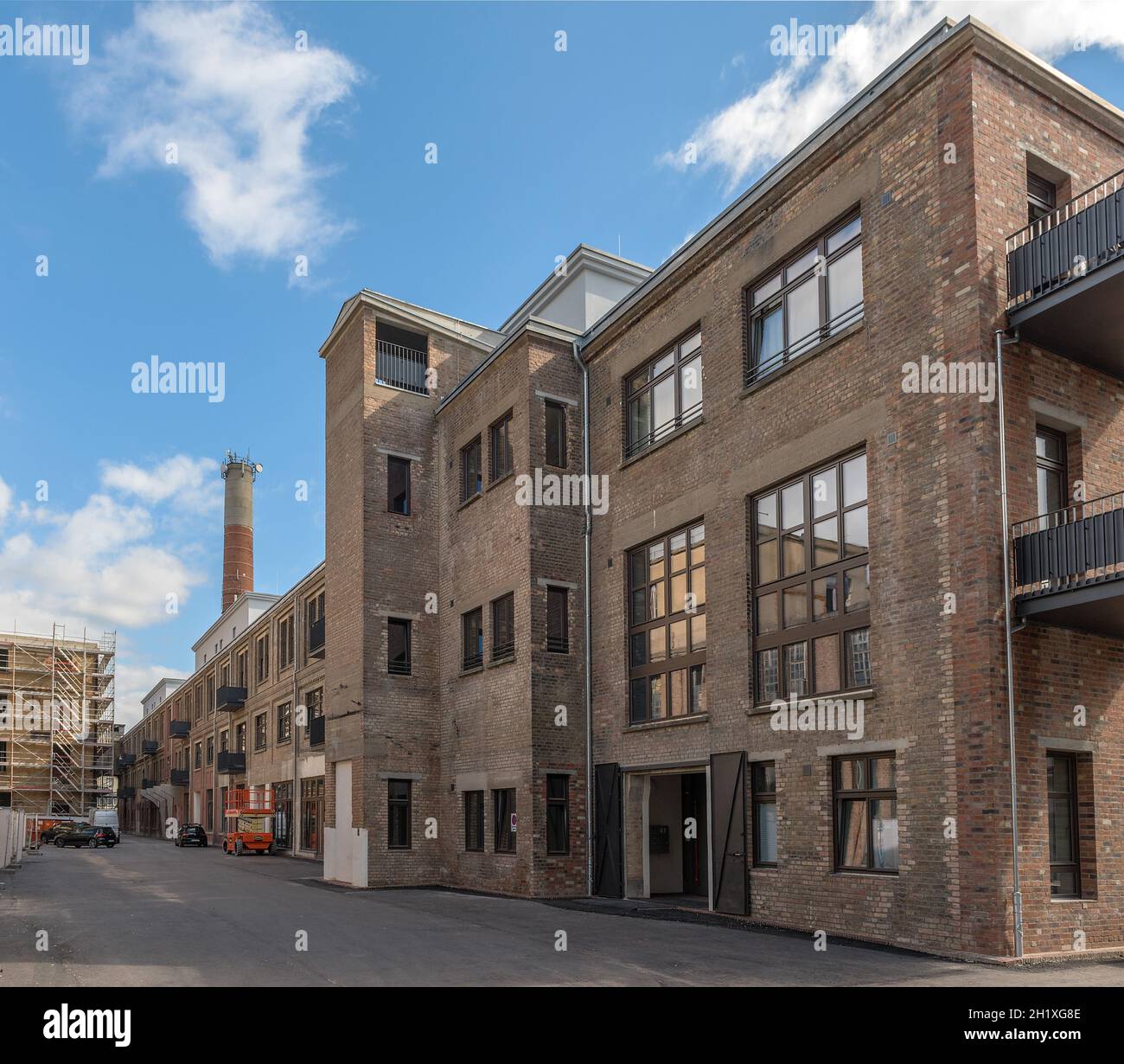 conversion and restoration of an old factory site into apartments Stock ...