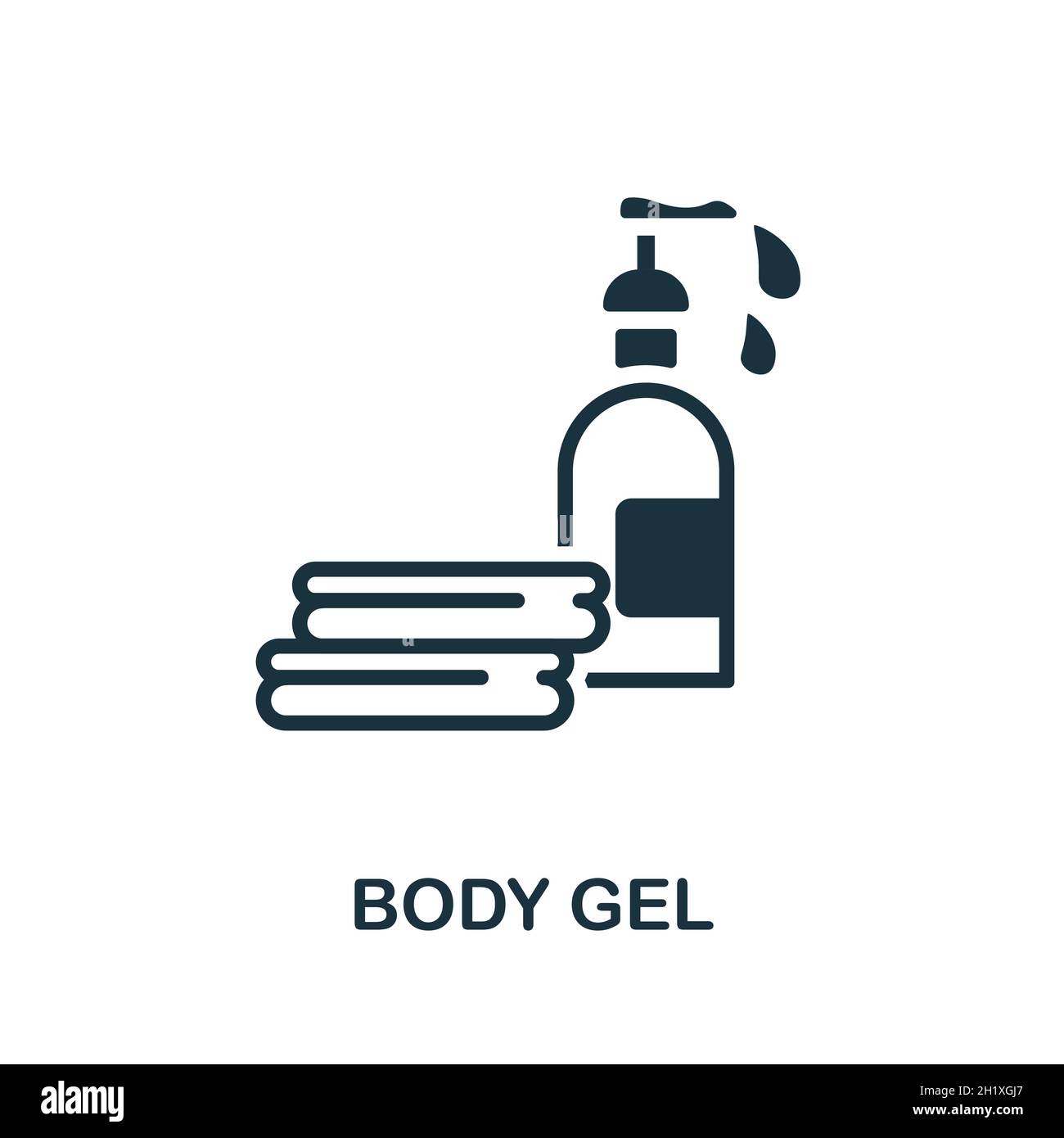 Body Gel icon. Monochrome sign from bathroom collection. Creative Body ...