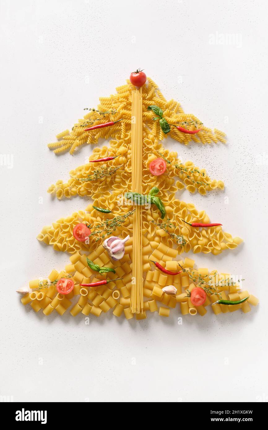 Alternative creative Christmas tree of dry different shape Italian ...