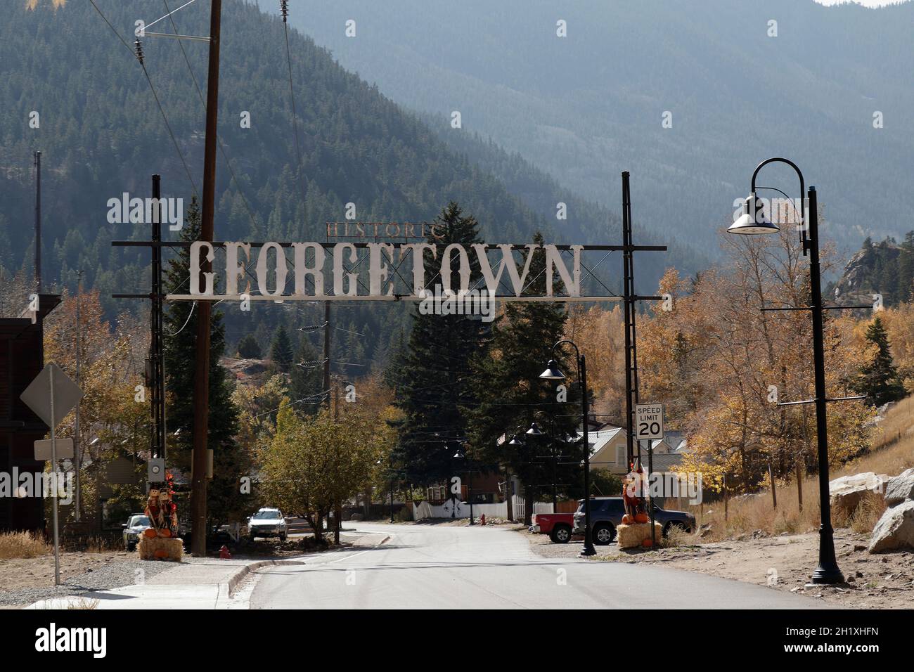 Georgetown, CO, USA - October 8, 2020: Large metal HISTORIC GEORGETOWN ...