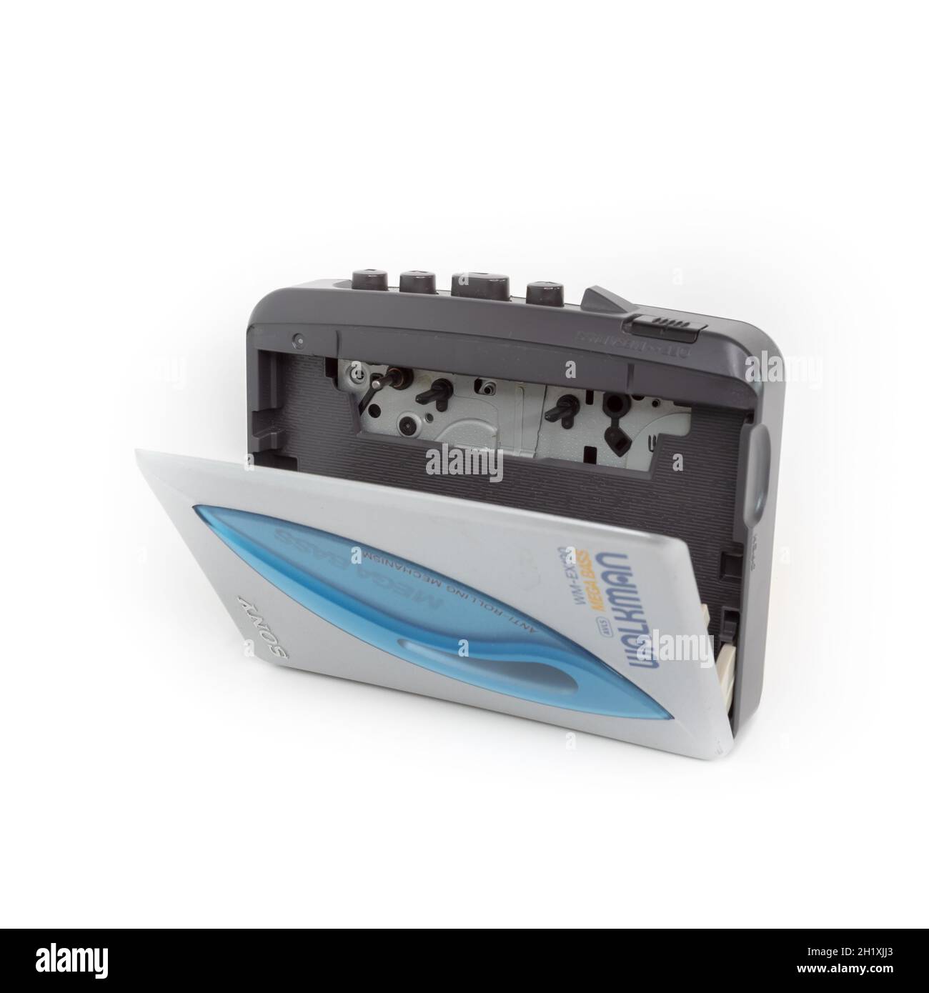 Sony Walkman. Vintage portable audio tape compact cassette player with ...