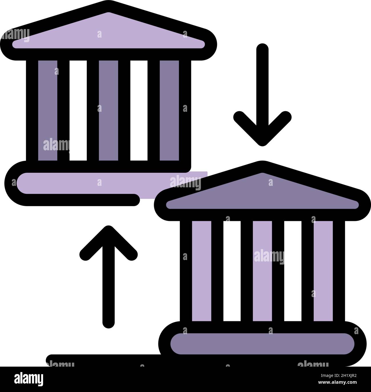 Money bank transfer icon. Outline money bank transfer vector icon color ...