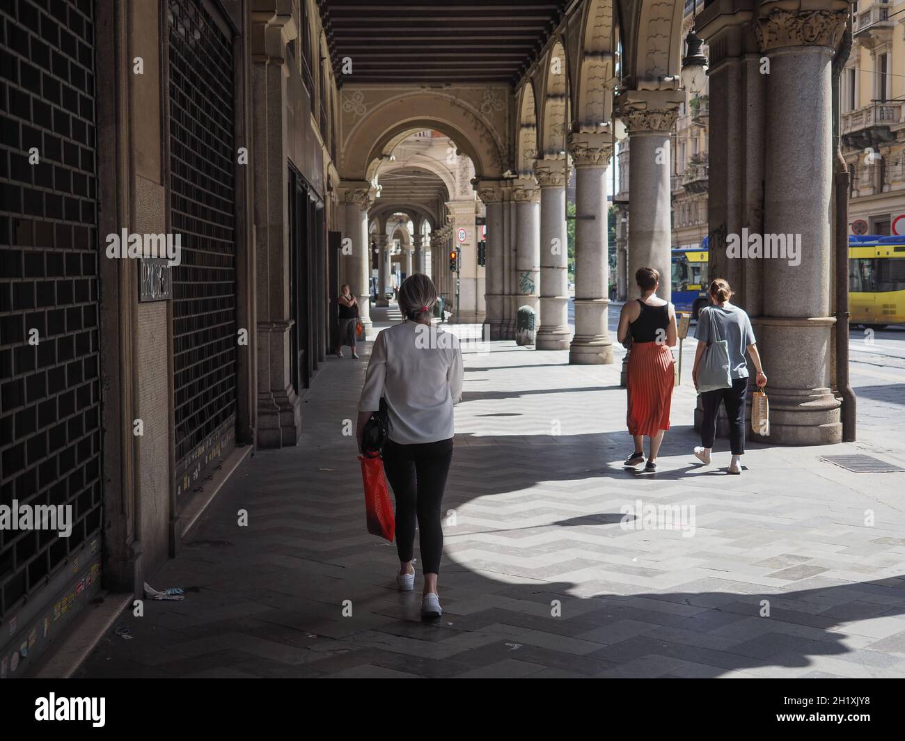 TURIN, ITALY - CIRCA AUGUST 2021: People in the city centre Stock Photo ...