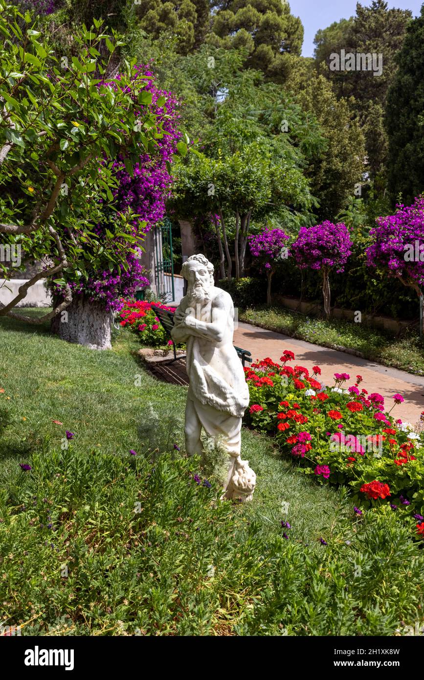 Capri Island, Italy - June 28, 2021: Gardens of Augustus, botanical ...