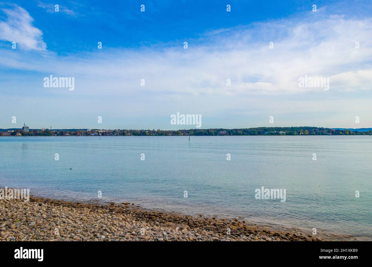 Lake Constance Bodensee landscape panorama from the Seeburgpark in ...