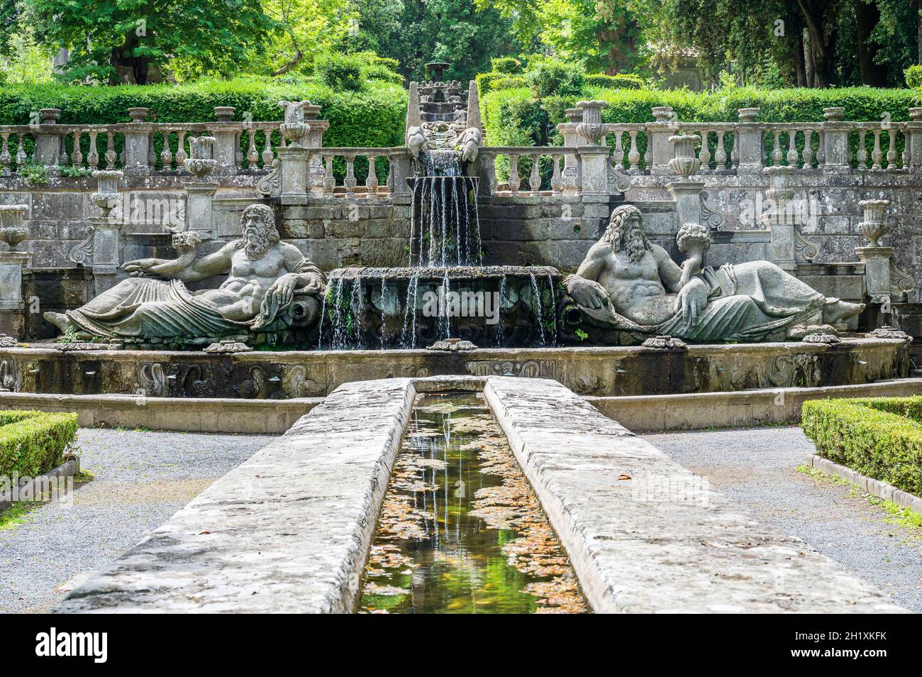 The Mannerist garden of surprise in Bagnaia, Viterbo, central Italy ...