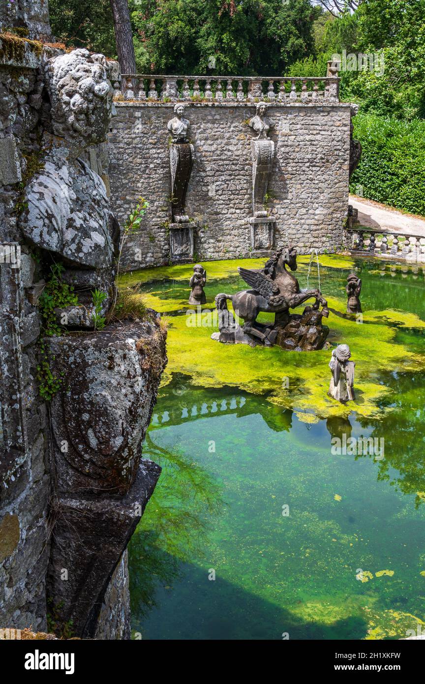 The Mannerist garden of surprise in Bagnaia, Viterbo, central Italy ...