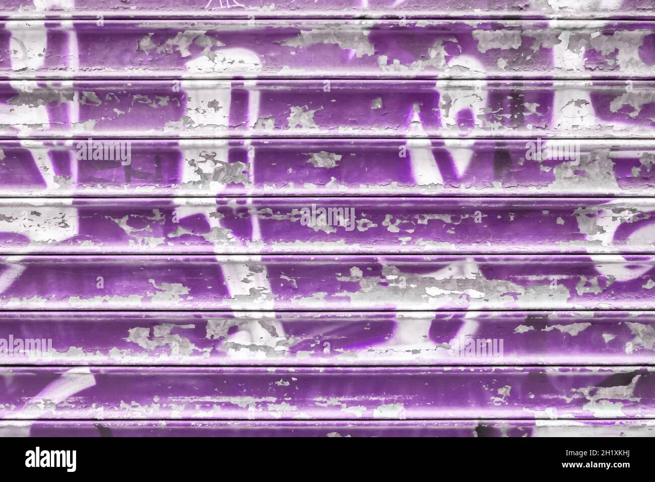 Violet metal shutter with peeling paint. Ideal use for background ...