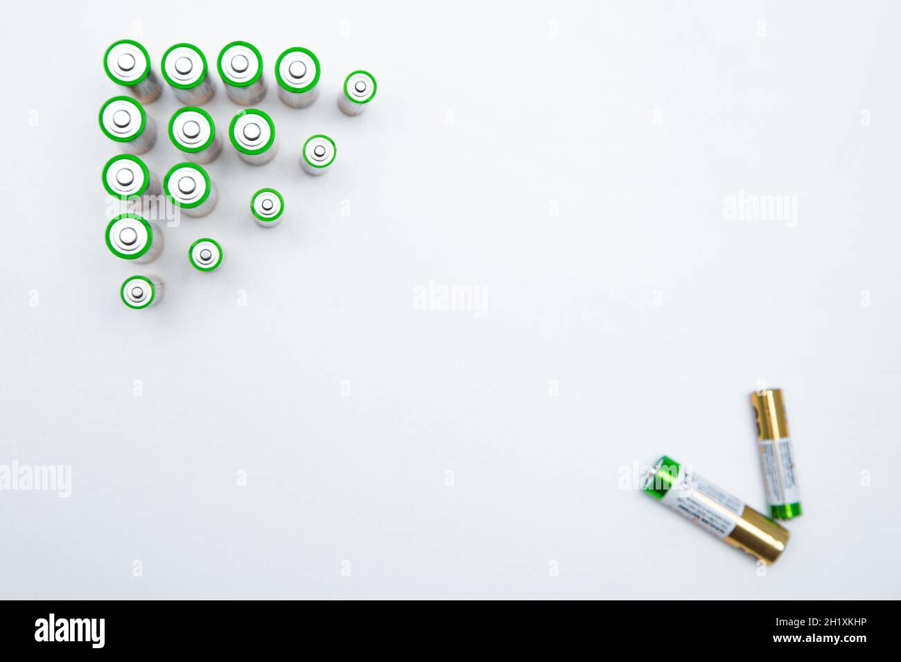 The batteries are placed in a triangle in the upper corner of the photo ...