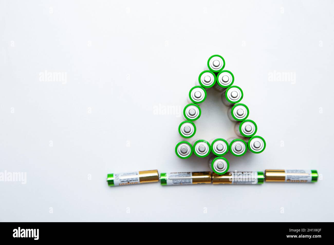 Christmas tree made of batteries hi-res stock photography and images ...