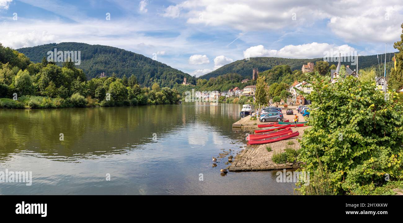Neckarsteinach, Germany: September 12, 2021: Panoramic view of ...