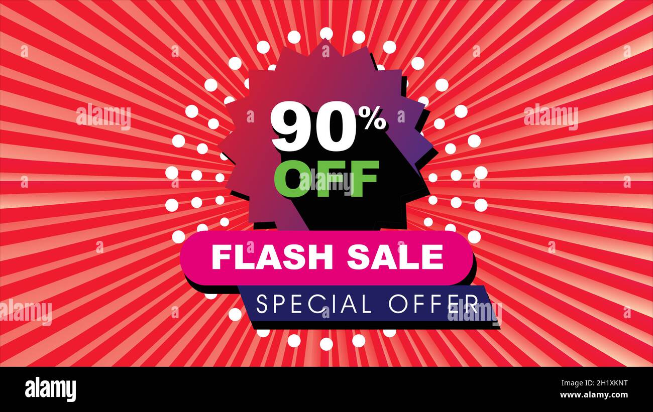 Sell banner template design with comic background Stock Vector Image ...