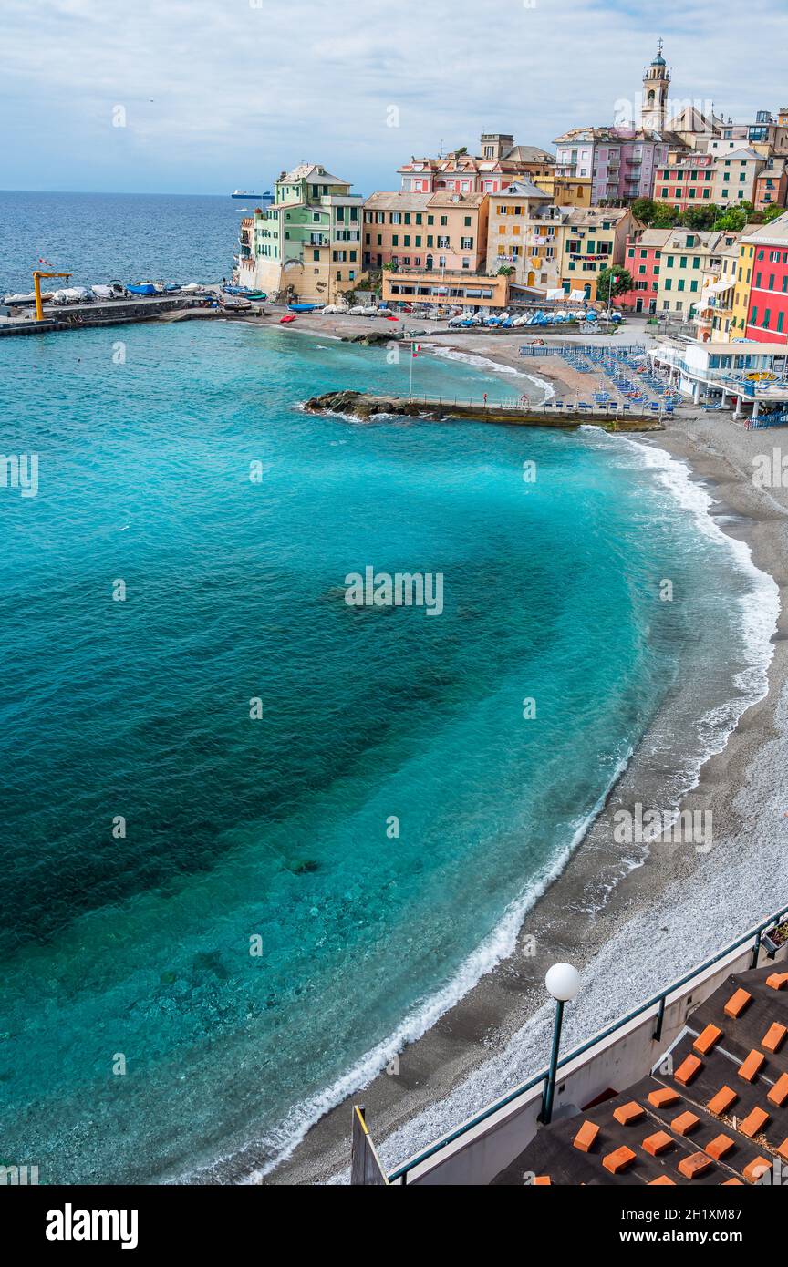The ancient fishing village of Bogliasco, on the italian Riviera Stock ...