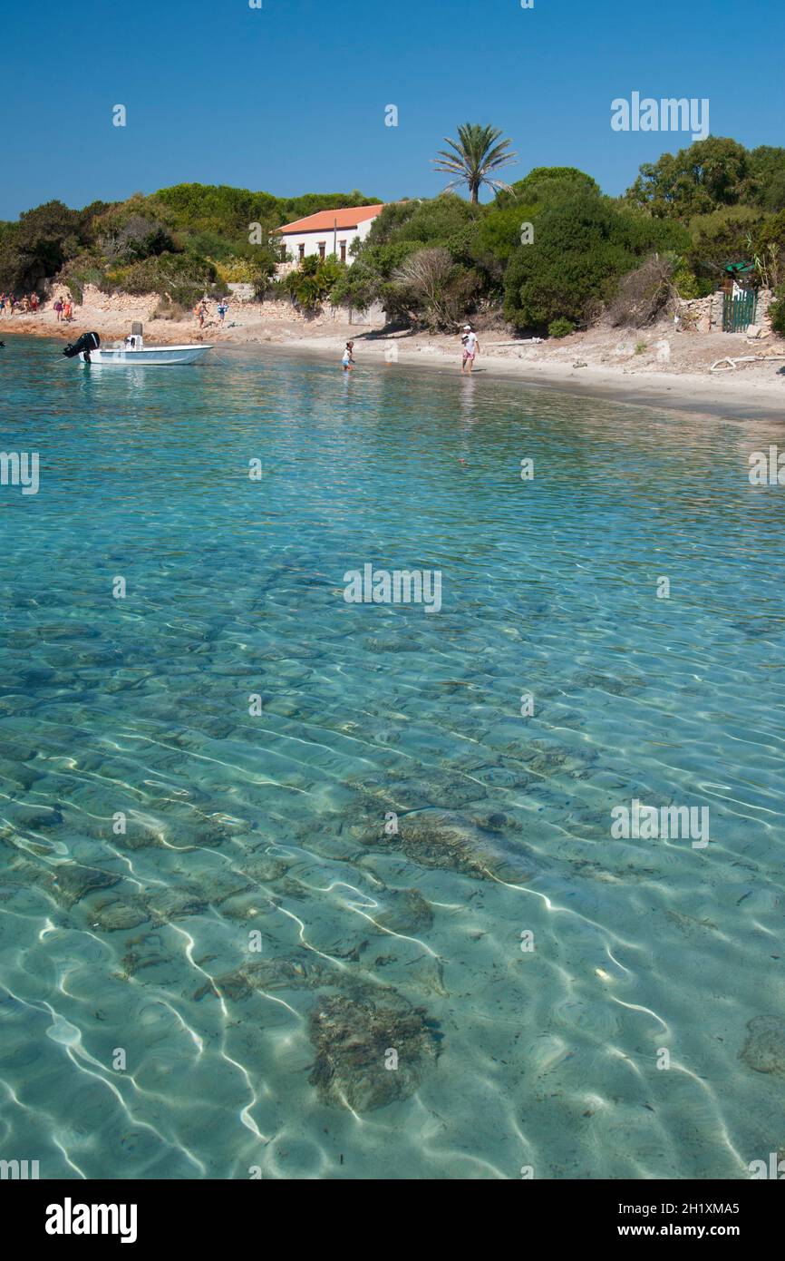 The wonderful colors of the sea in Santa Maria beach, an island of the ...