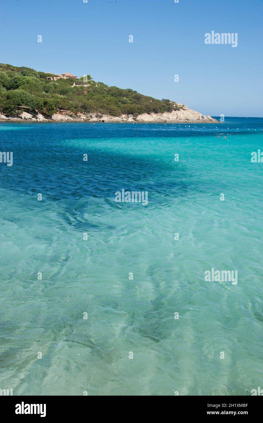 The wonderful colors of the sea in cala granu, a bay near Porto Cervo ...