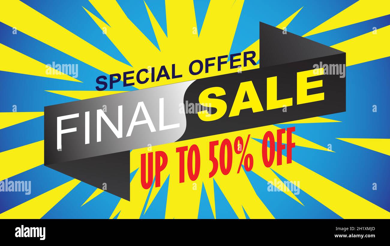 Sell banner template design with comic background Stock Vector Image ...