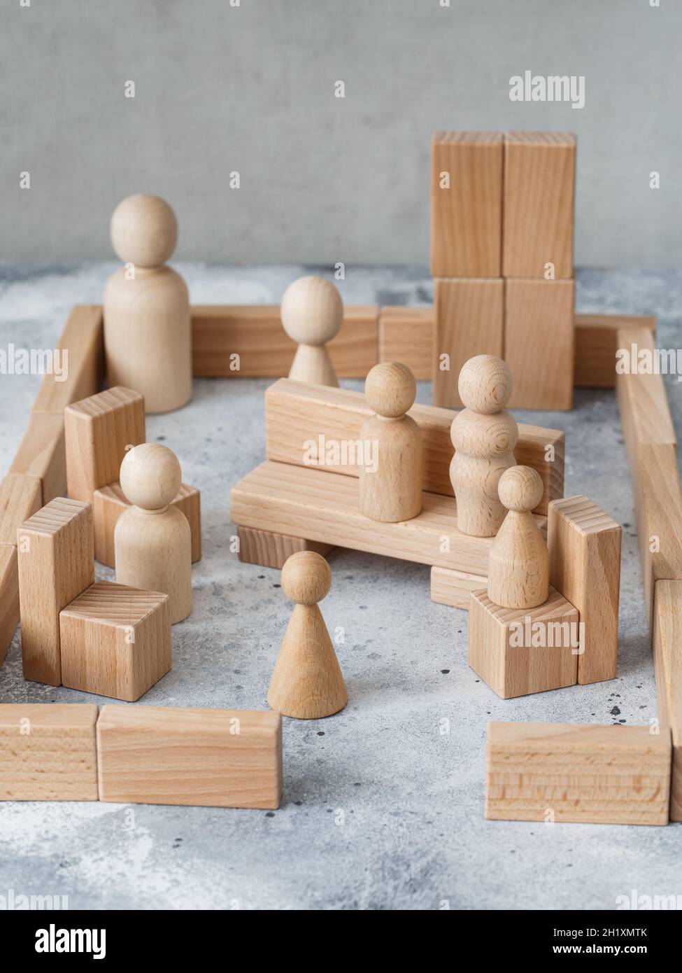 Wooden Toy Construction with ecologically wooden blocks manufactured ...