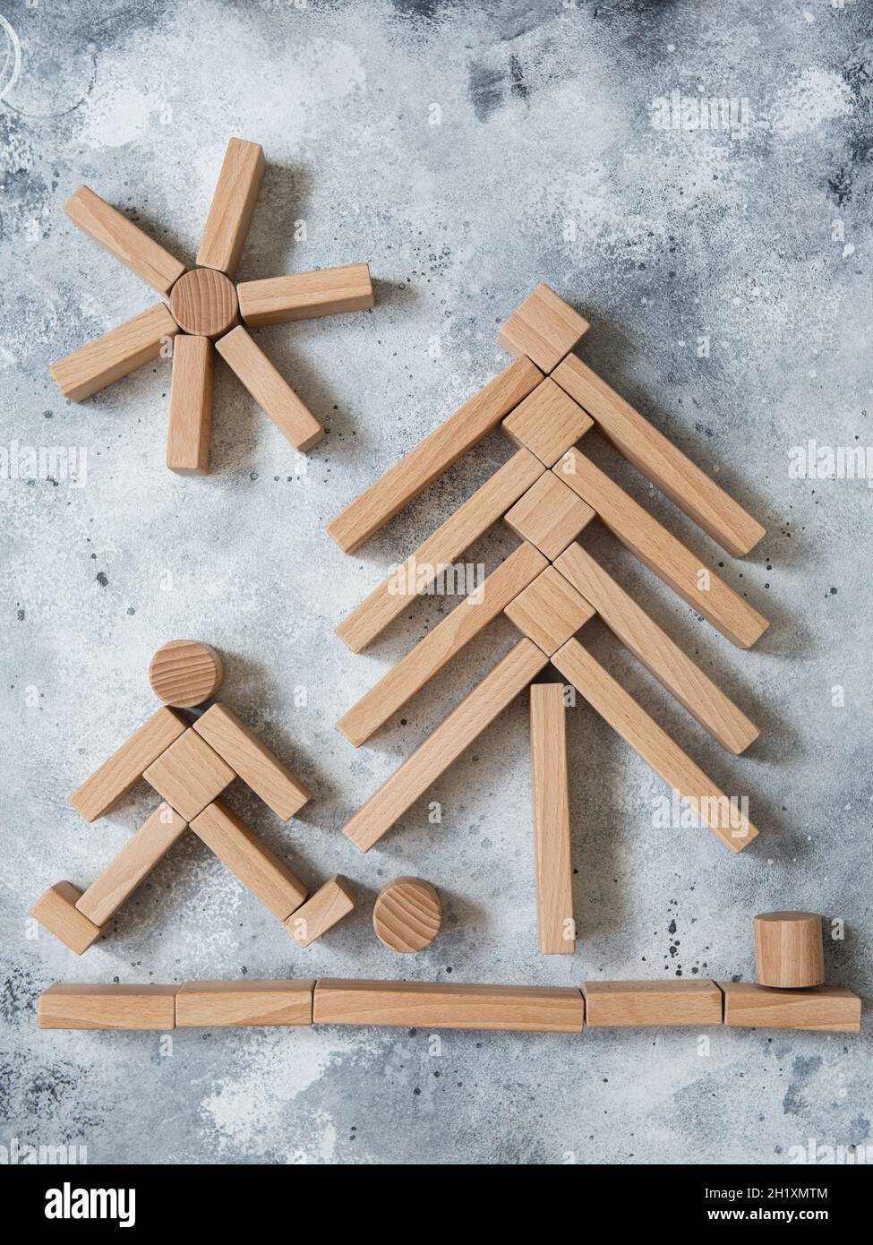 Wooden Toy Construction with ecologically wooden blocks manufactured ...