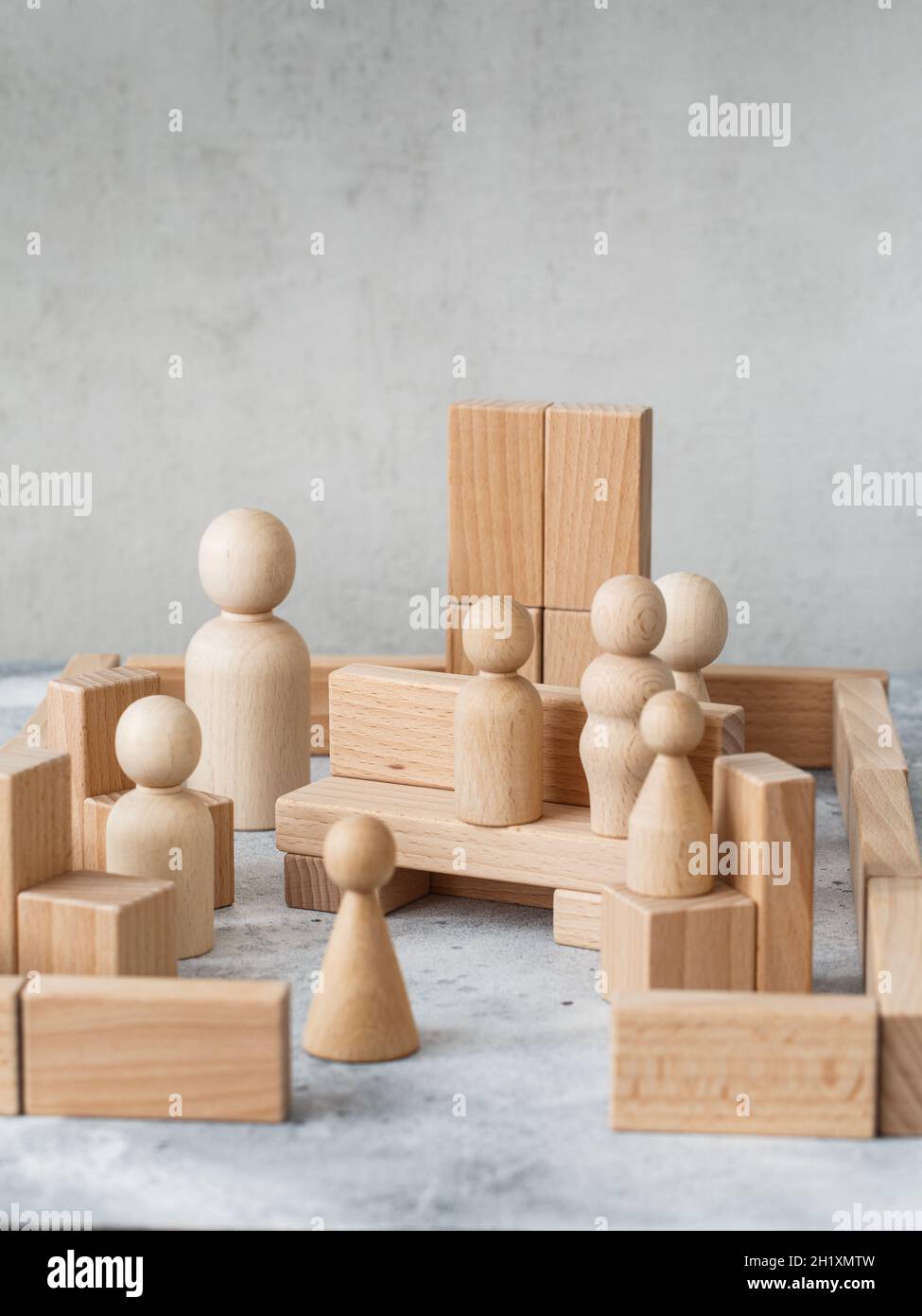 Wooden Toy Construction with ecologically wooden blocks manufactured ...