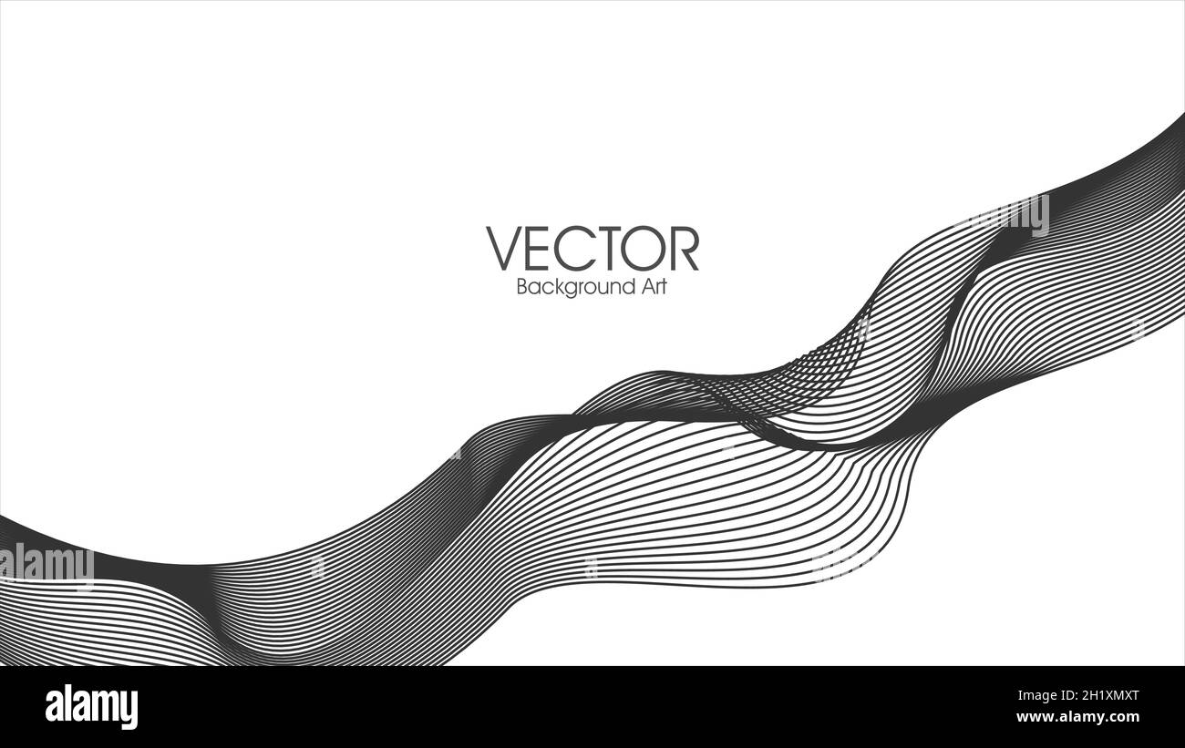 Abstract wavy vector illustration with lines for web. Geometric ...