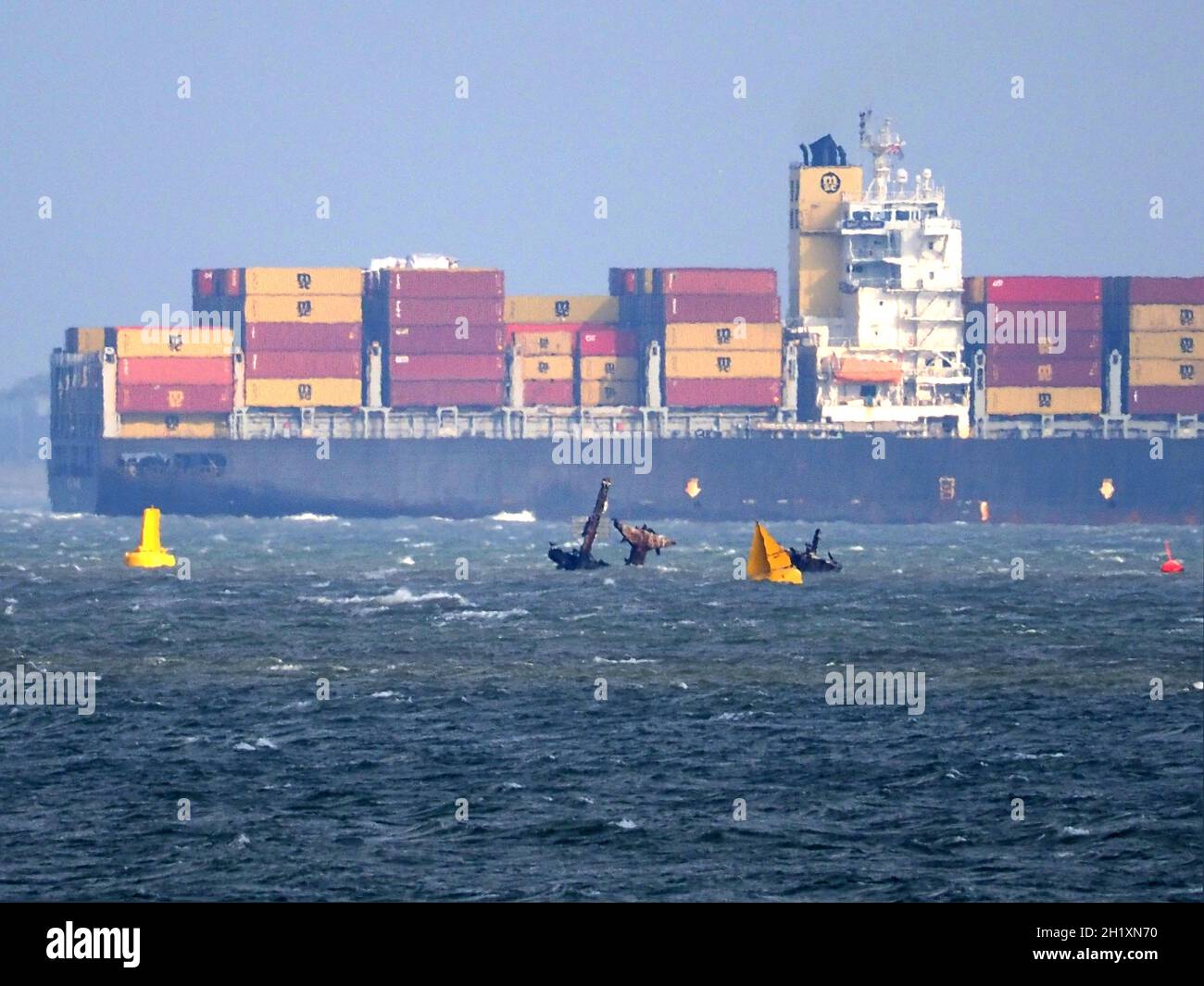 Sheerness, Kent, UK. 19th Oct, 2021. UK Weather: windy with sunny ...