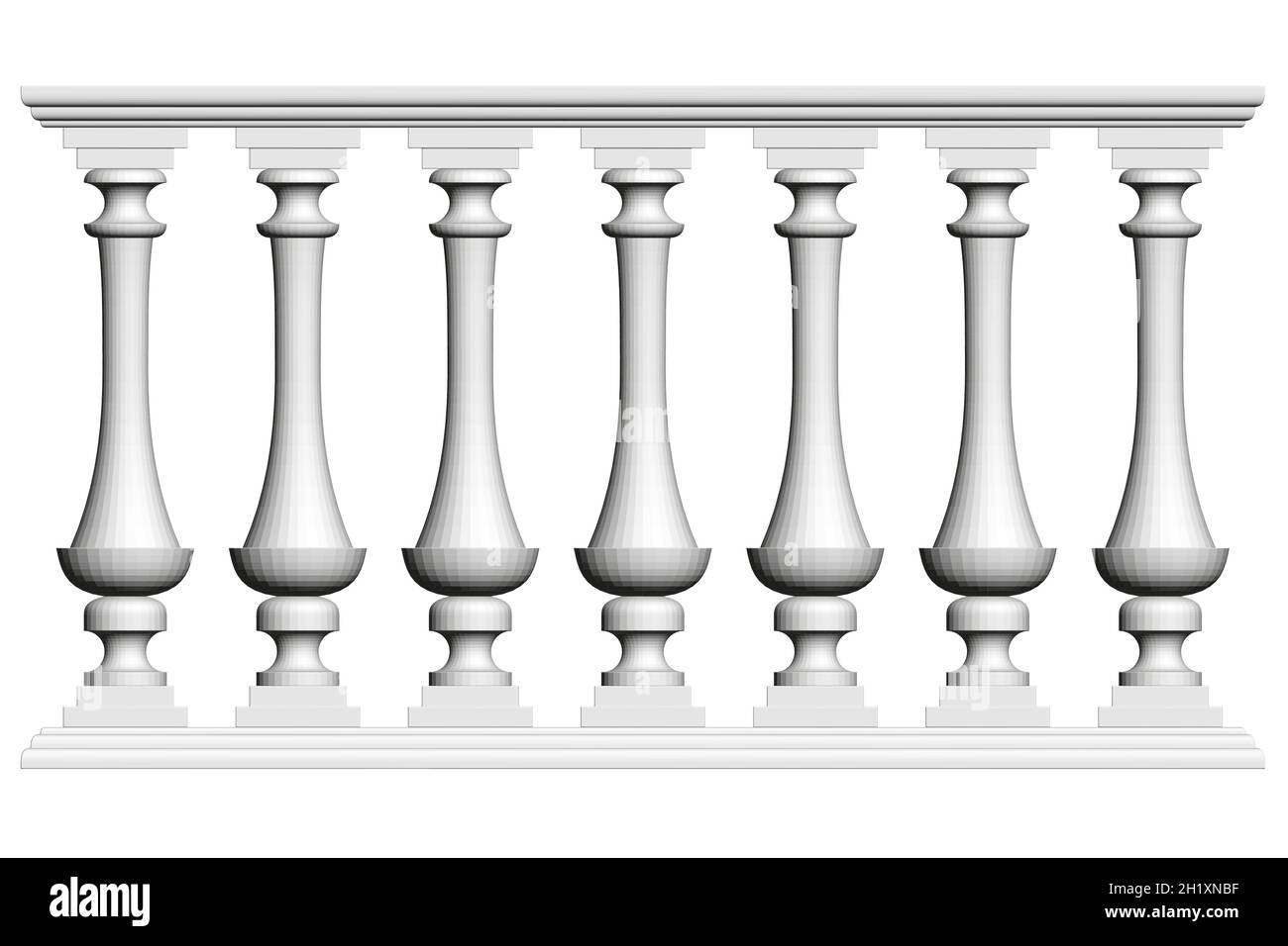 Decorative fence isolated on a white background. Part of the railing ...