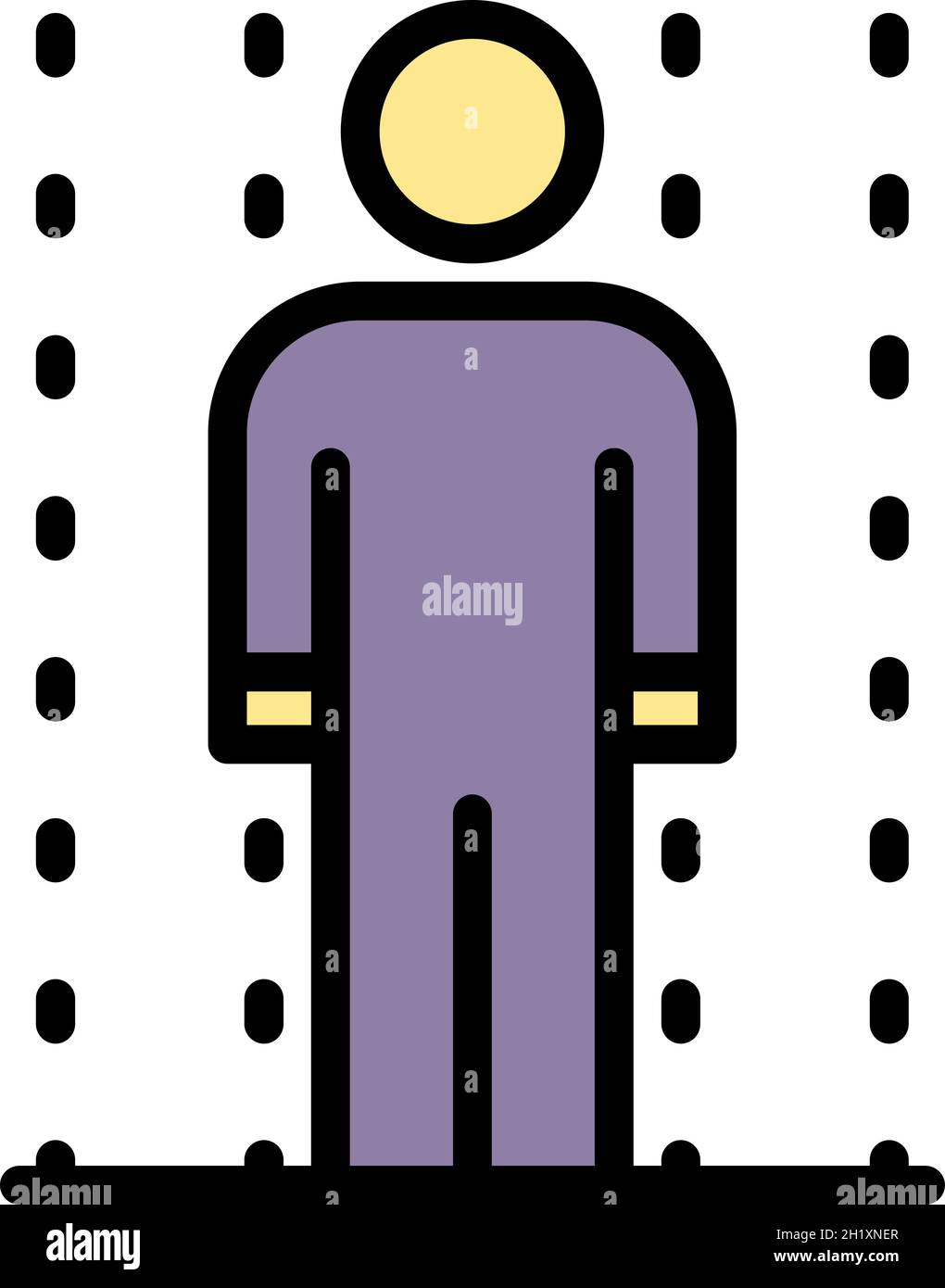 Man biometric scan icon. Outline man biometric scan vector icon color ...