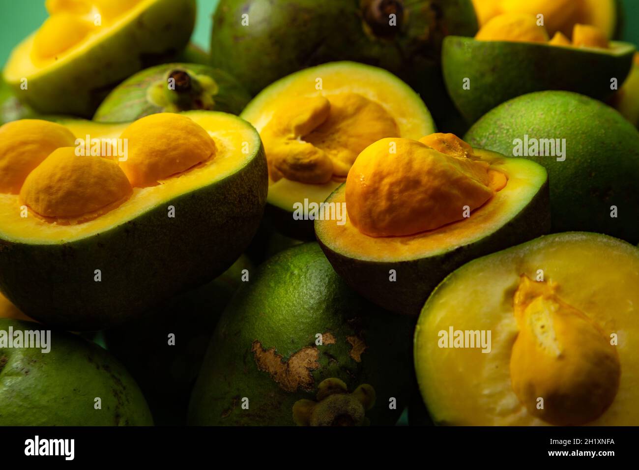 Some ripe pequi fruits. Pequi, fruit from the Brazilian cerrado, very ...
