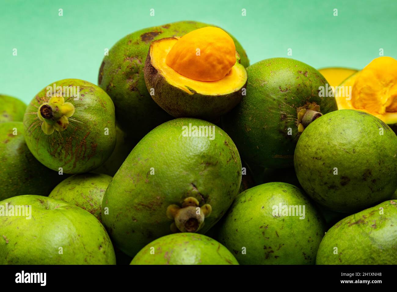 Some ripe pequi fruits. Pequi, fruit from the Brazilian cerrado, very ...