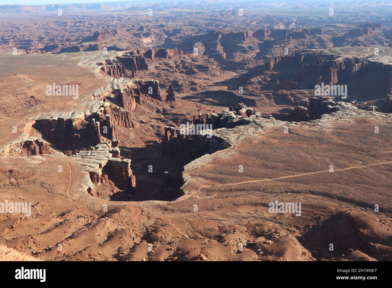Aerial view of the White Rim Overlook in Canyonlands National Park ...