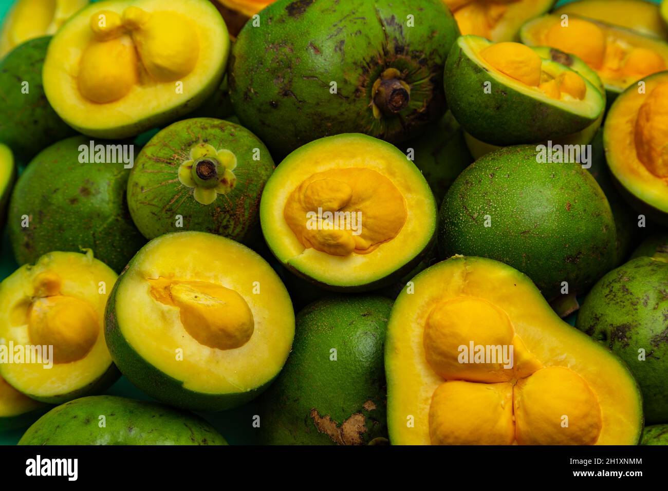 Some ripe pequi fruits. Pequi, fruit from the Brazilian cerrado, very ...