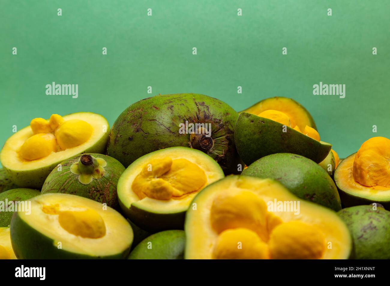 Some ripe pequi fruits. Pequi, fruit from the Brazilian cerrado, very ...