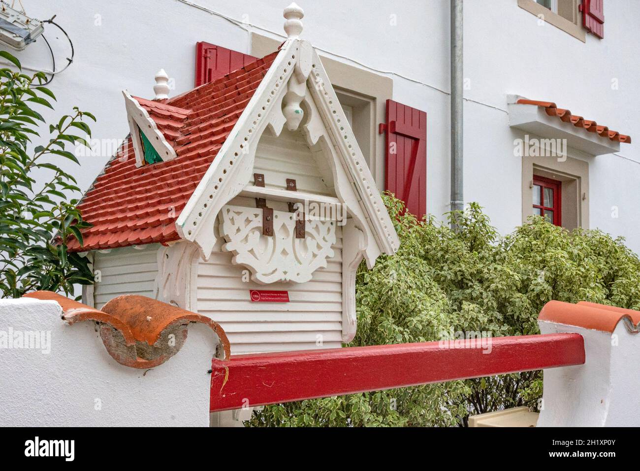 Fancy letter box in Basque style and colours, seen in the former ...