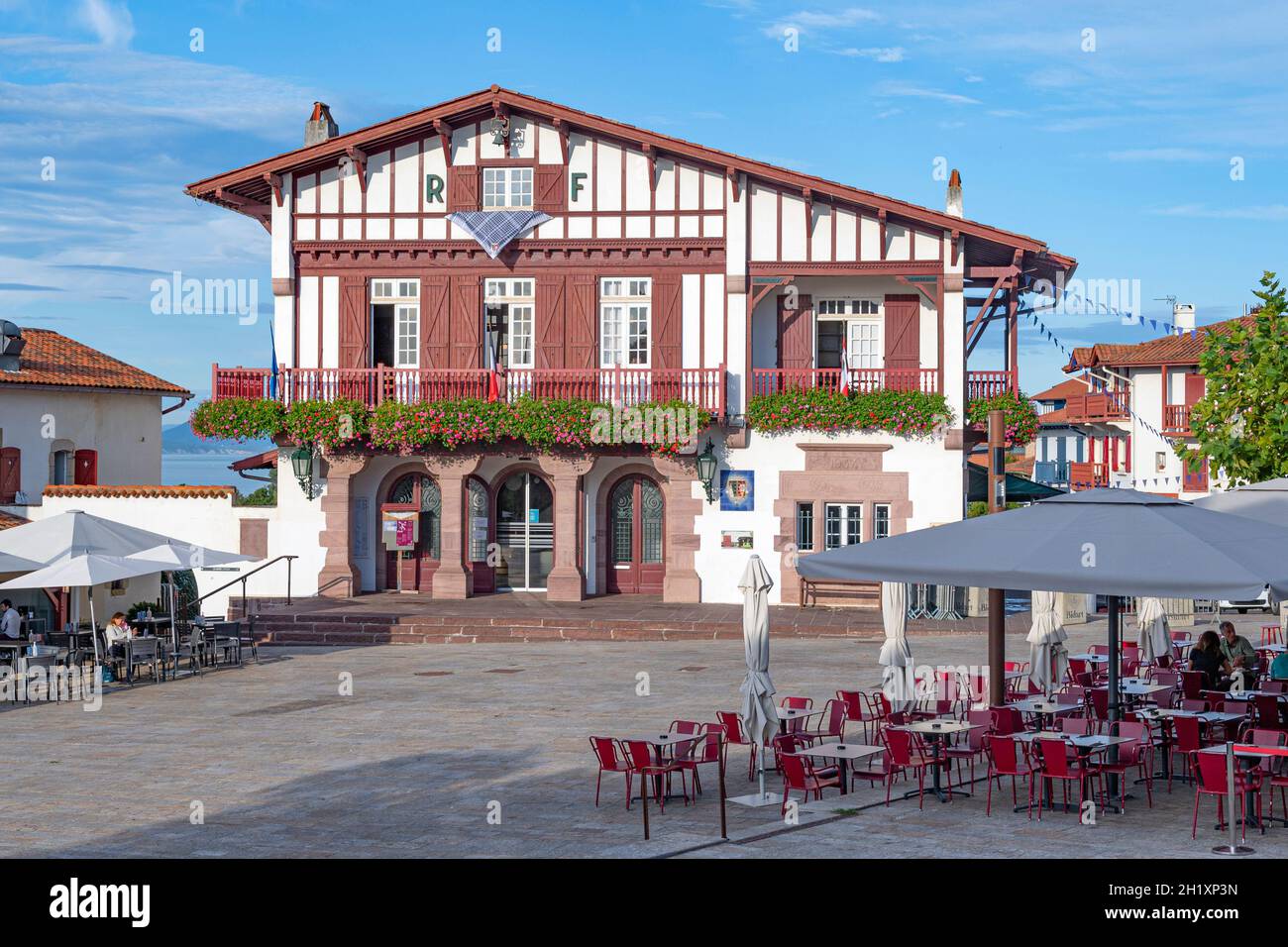 The town hall of Bidart in the Pays Basque of southern France Stock ...