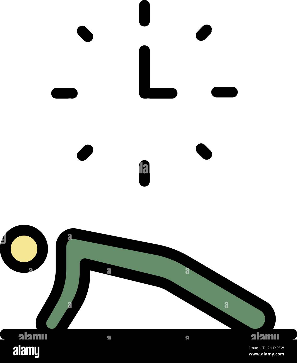 Morning exercise icon. Outline morning exercise vector icon color flat ...