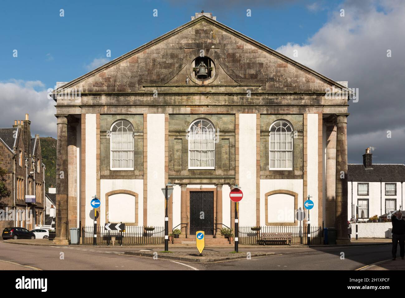 Inveraray parish church, Scotland. Built circa 1800 and divided in two ...