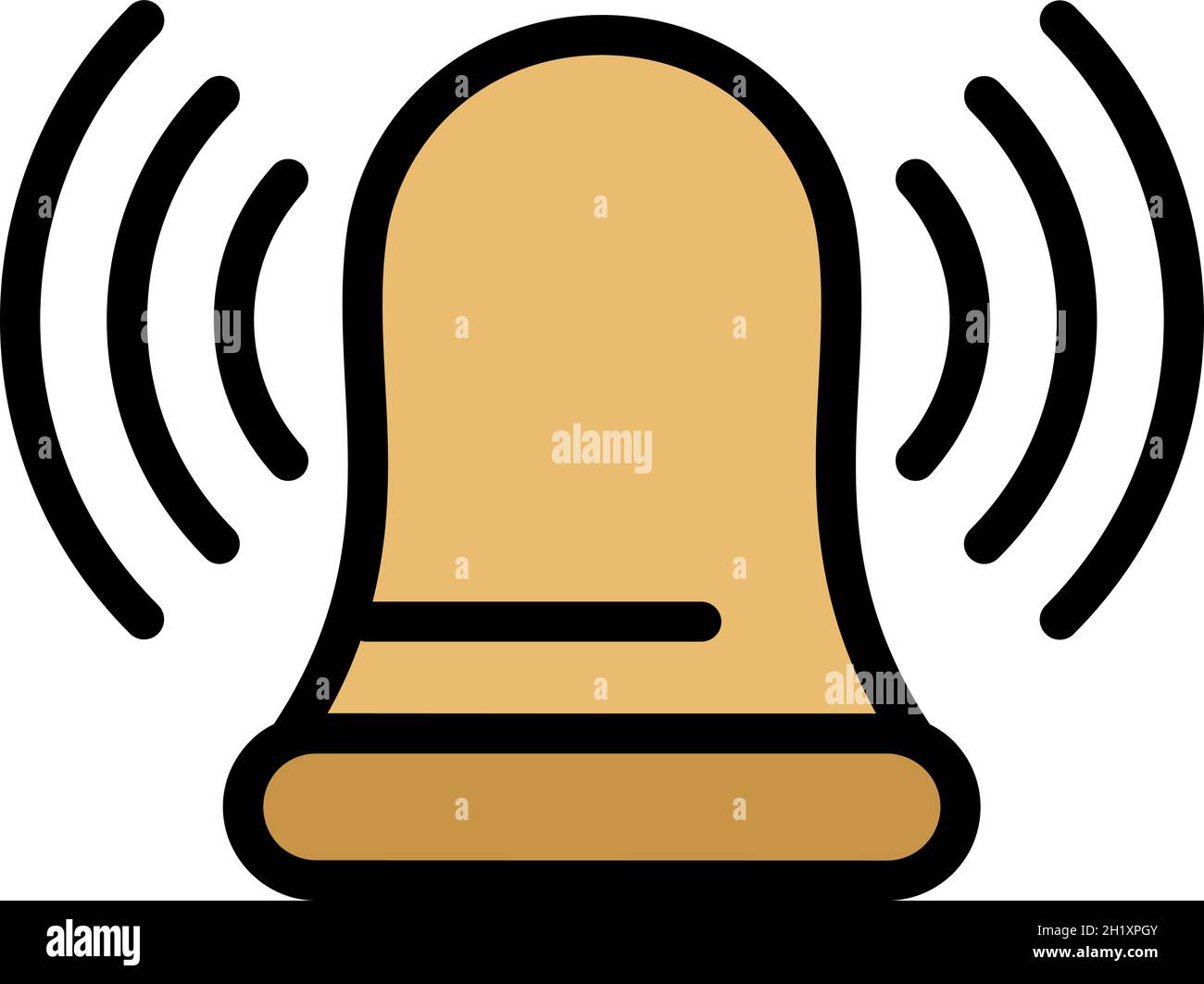 Ring bell icon. Outline ring bell vector icon color flat isolated Stock ...
