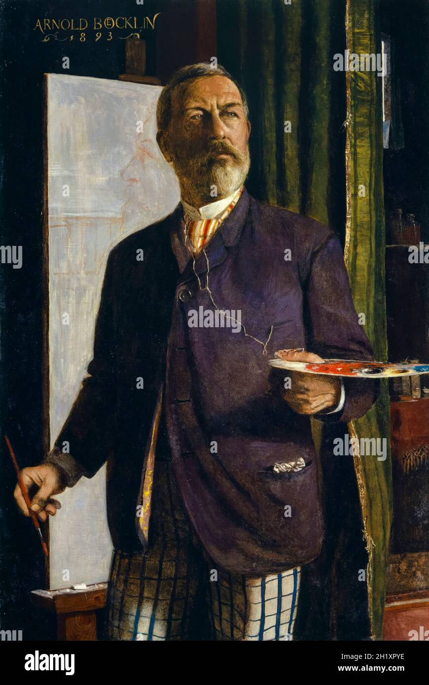 Arnold Böcklin, Self-Portrait in the Studio, painting, 1893 Stock Photo ...