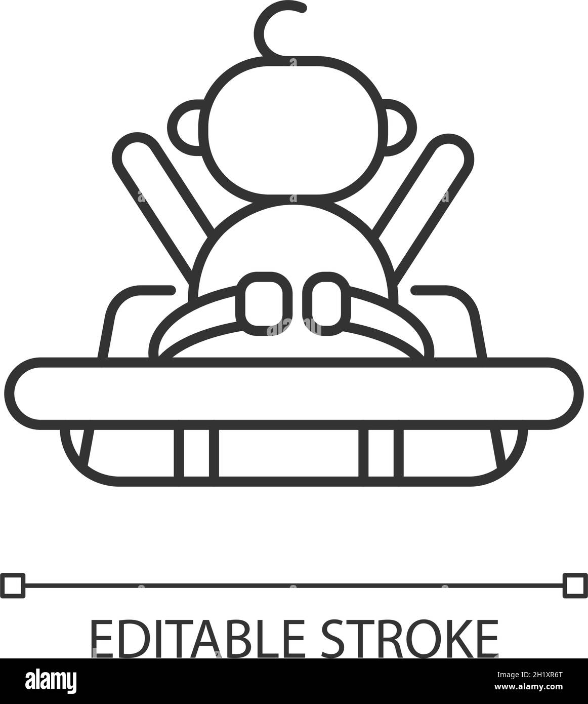 Buckle safety strap in grocery cart linear icon Stock Vector Image ...