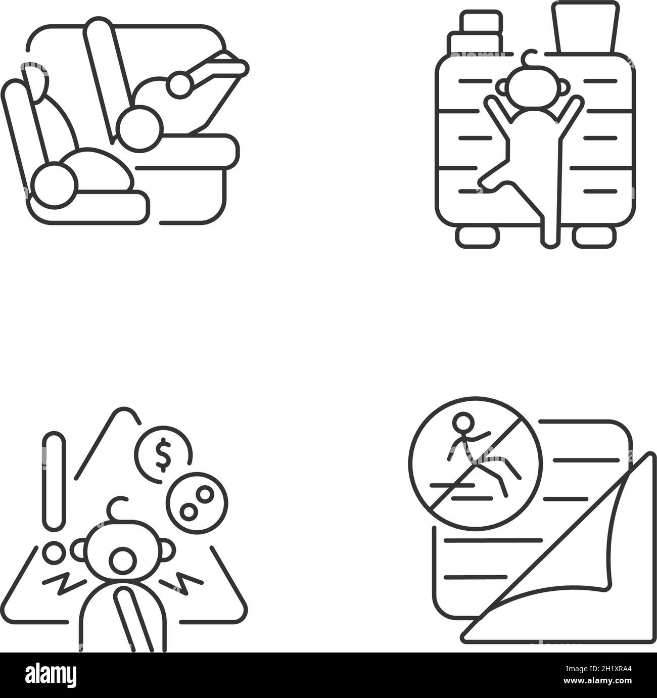 Accidents prevention linear icons set Stock Vector Image & Art - Alamy