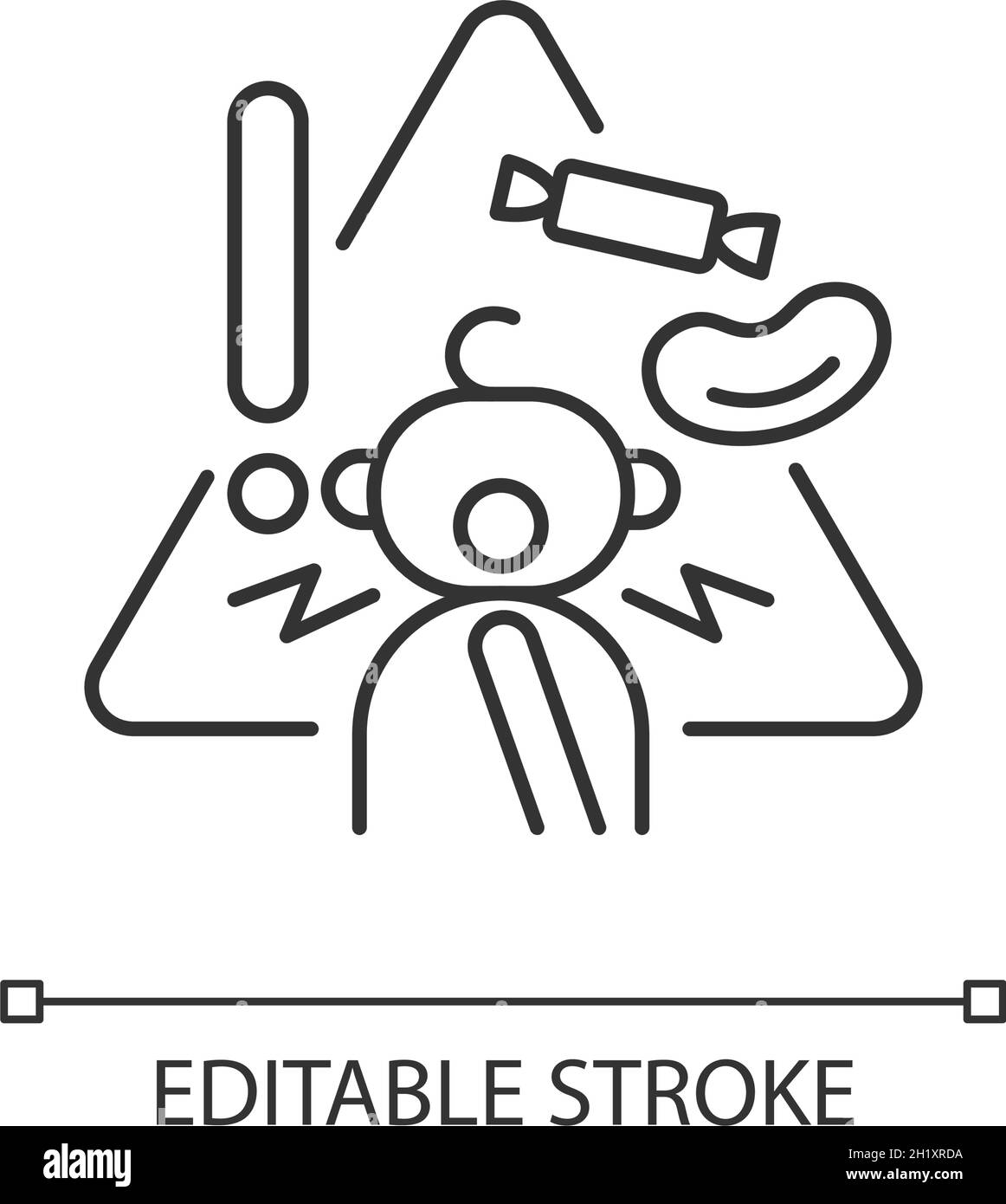 Choking hazard foods linear icon Stock Vector Image & Art - Alamy