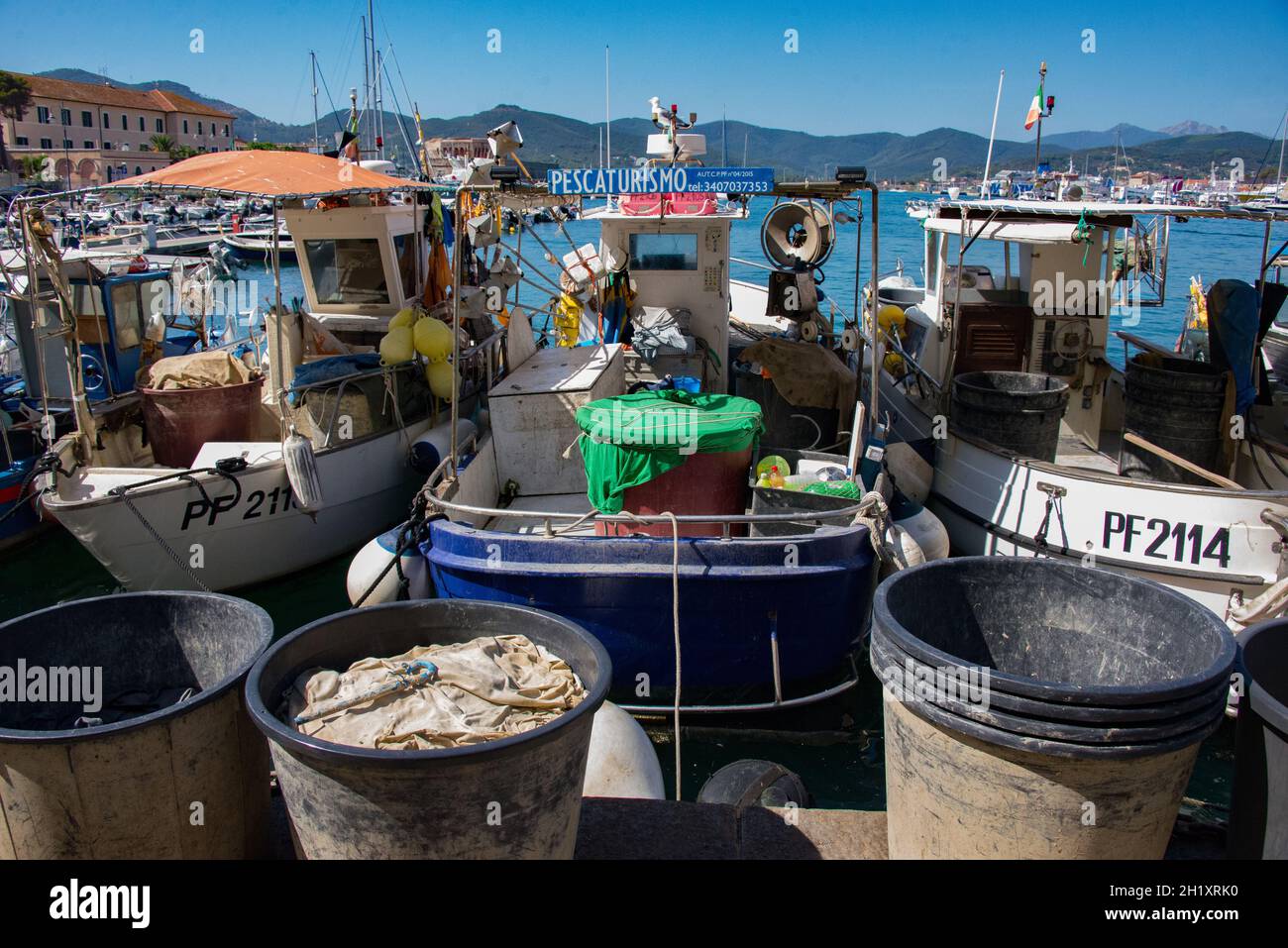 Europe, Italy, Tuscany, Elba Island, Portoferraio, the harbour Stock ...