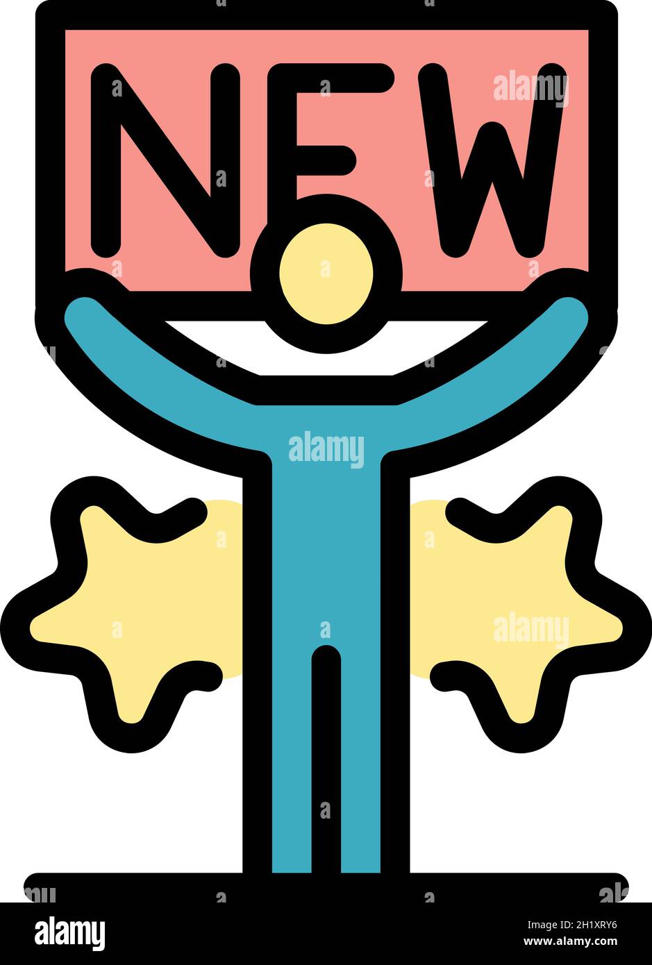 New campaign icon. Outline new campaign vector icon color flat isolated ...