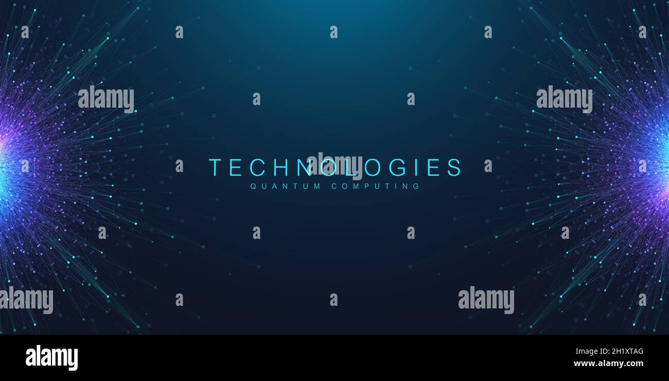 Quantum computing concept. Deep learning artificial intelligence. Big ...