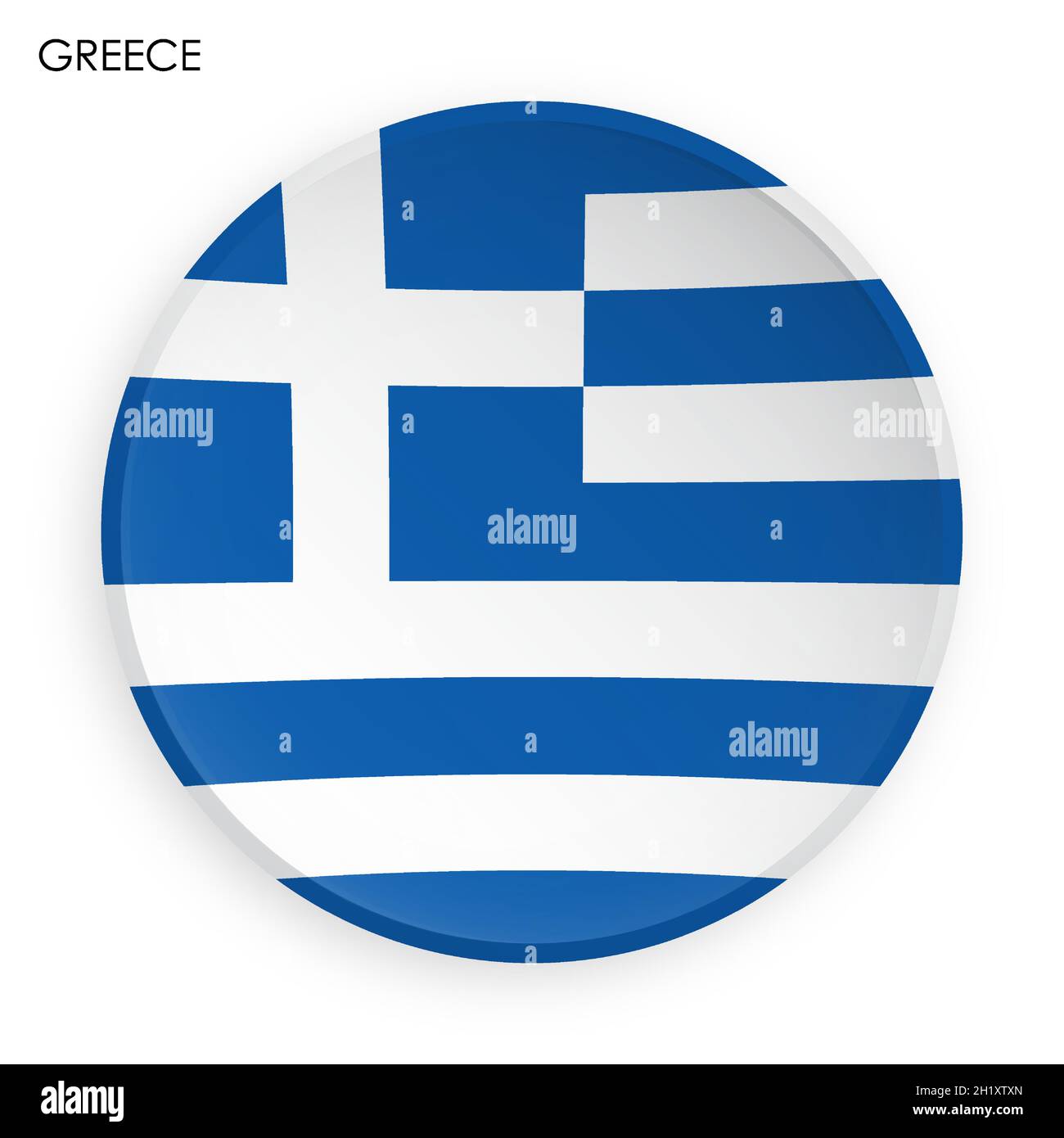 GREECE flag icon in modern neomorphism style. Button for mobile ...